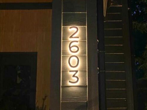 Illuminated House Numbers Installation Raleigh and Triangle